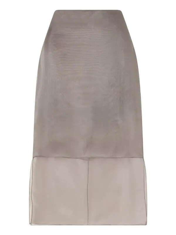 Brandon Maxwell The Brett Silk-organza Midi Skirt - Gray