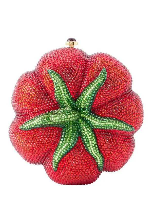 Judith Leiber Crystal Embellished Tomato Clutch - Red