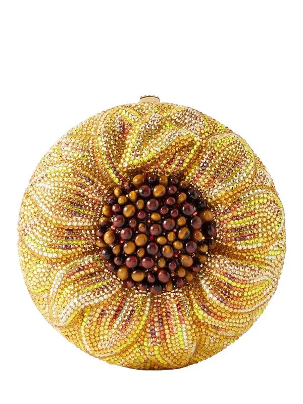 Judith Leiber Sunflower Crystal-embellished Clutch - Yellow