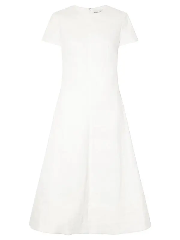 Brandon Maxwell The Ridley Linen-blend Midi Dress - White