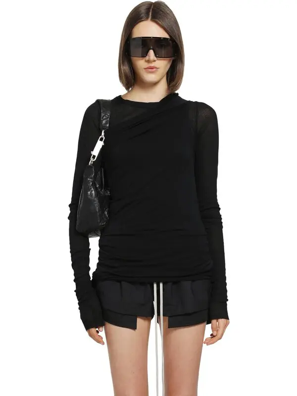 Rick Owens Viscose Silk Jersey Athena T - Black