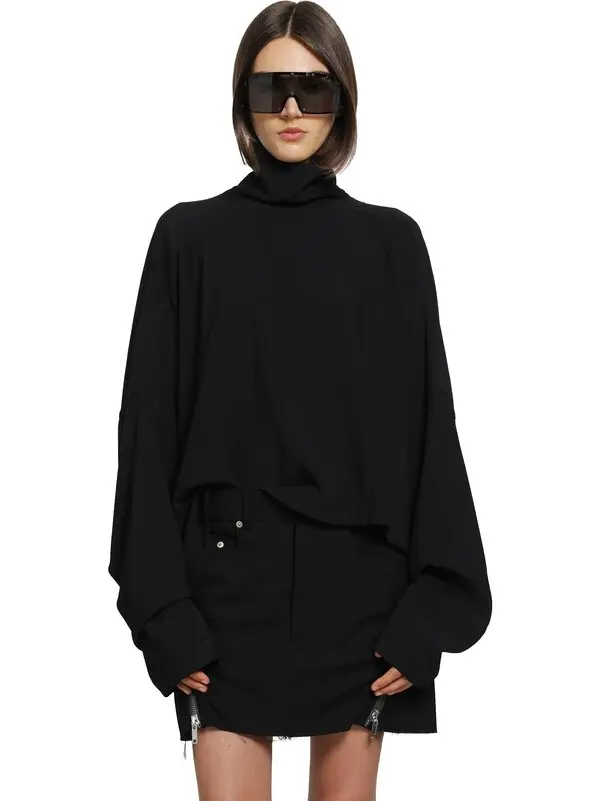 Rick Owens Jumbo Tabard Cropped Top - Black