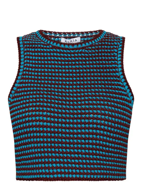 Alaïa Short Crochet Top - Blue
