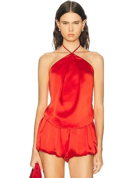SEROYA Beckham Halterneck Tank - Geranium