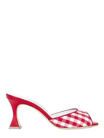 Manolo Blahnik Jadara 70 Gingham Sandals - Bold Red