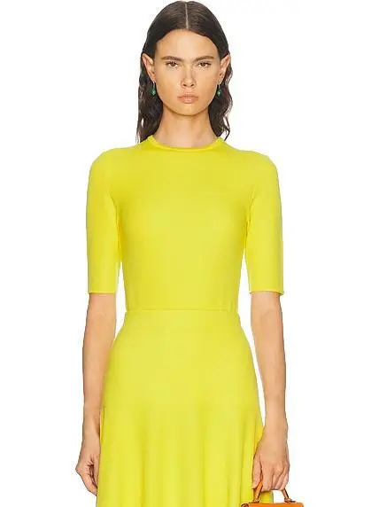 Gabriela Hearst Axis Crewneck Short Sleeve Top - Citrine