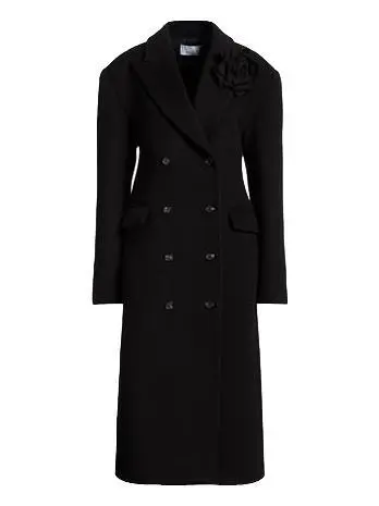 Giuseppe Di Morabito Double-breasted Wool Blend Coat With Brooch Detail - Black