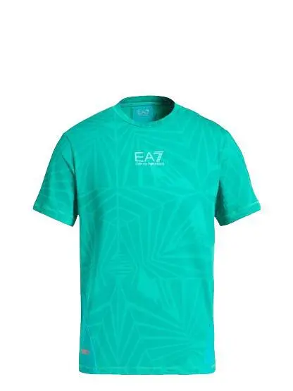 EA7 Printed T-shirt With Crewneck And Short Sleeves - Green