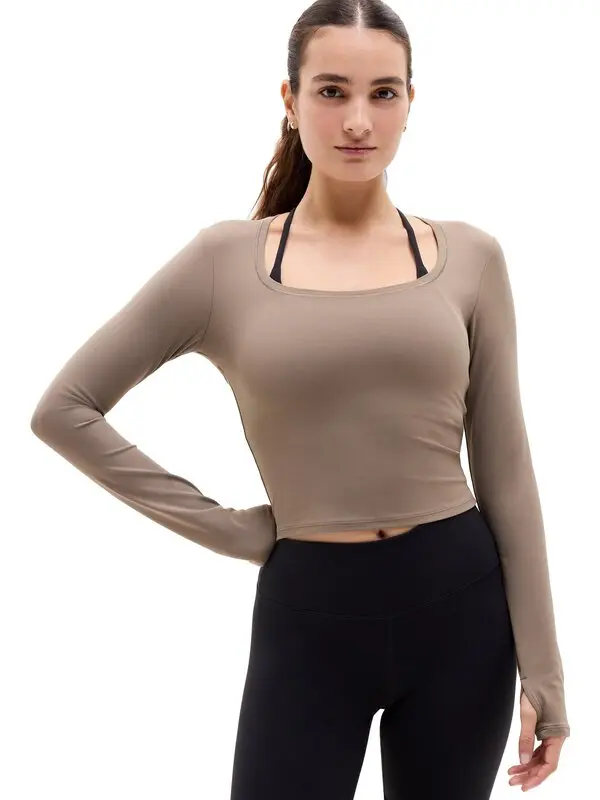 Athleta Transcend Open Back Top - Umber