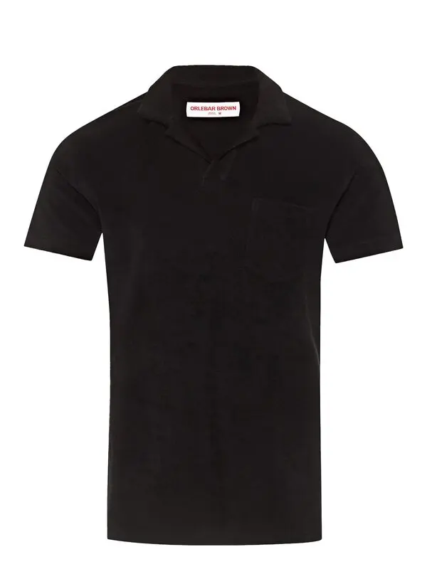 Orlebar Brown Taiored Fit Cotton Toweing Poo Shirt - Black
