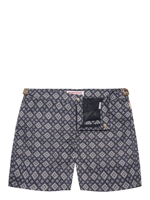 Orlebar Brown Mid-length Paisley Print Swim Shorts - Blue