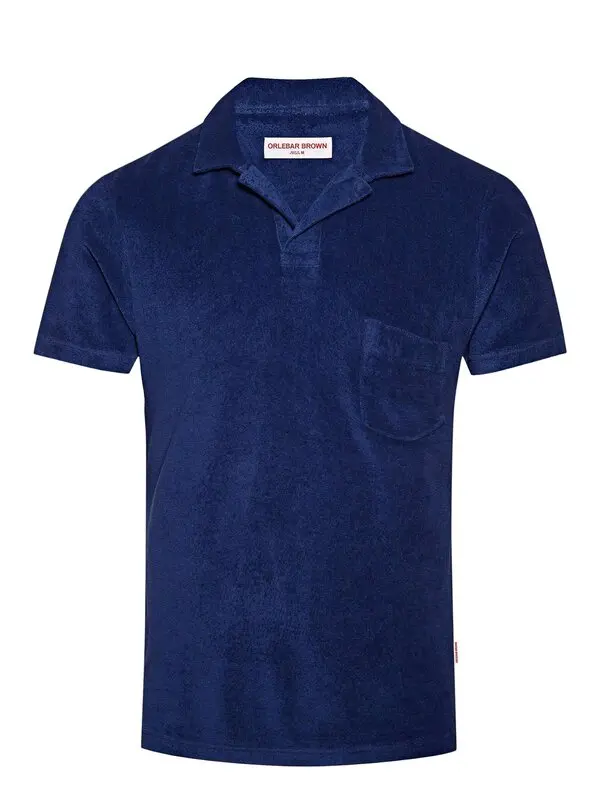 Orlebar Brown Wash Tailored Fit Towelling Polo Shirt - Blue