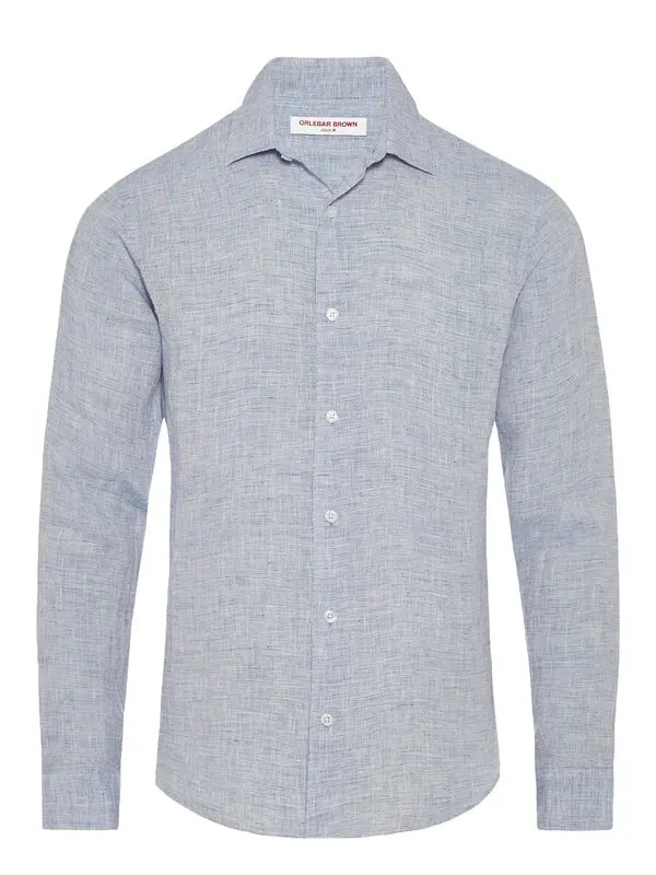 Orlebar Brown White Tailored-fit Shirt - Navy