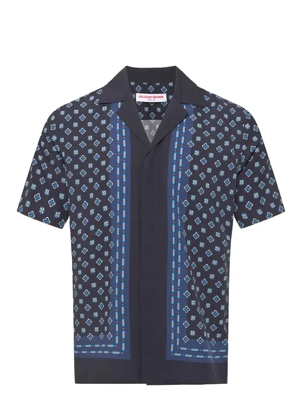 Orlebar Brown Relaxed Fit Short Sleeve Resort Shirt In Night Iris - Blue