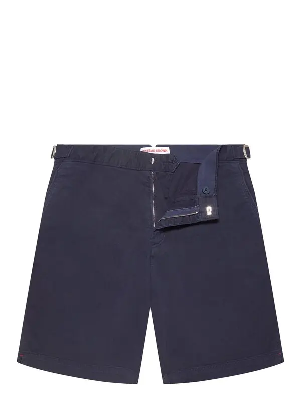Orlebar Brown Longer-length Stretch Linen Shorts In Dark Navy - Blue