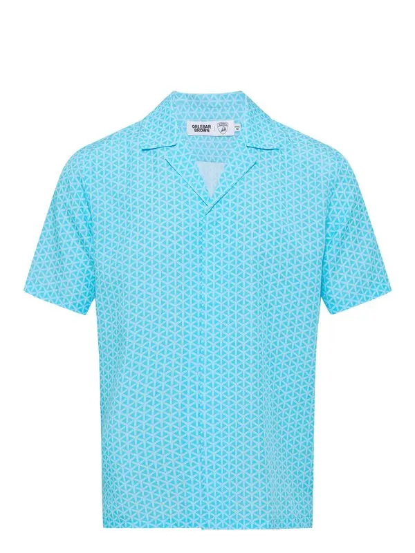 Orlebar Brown Automobii Amborghini Reaxed Fit Capri Coar Inen Shirt - Synth Blue