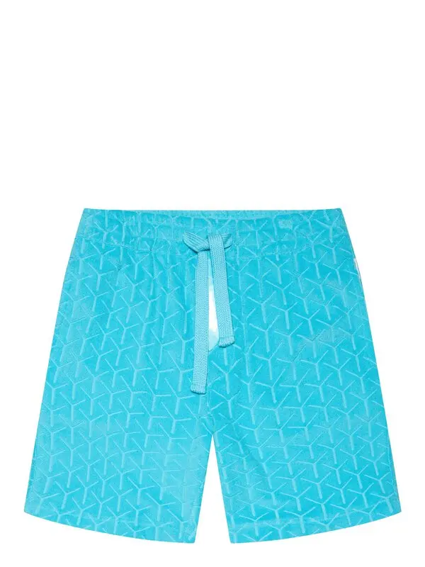 Orlebar Brown Lamborghini Geometric Jacquard Towelling Sweat Shorts - Synth Blue