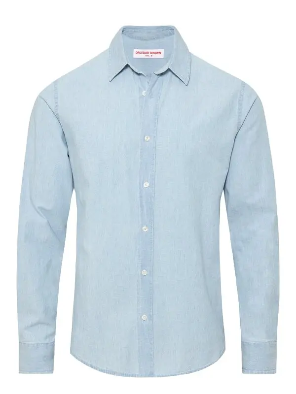 Orlebar Brown Tailored Fit Chambray Shirt - Wave Blue