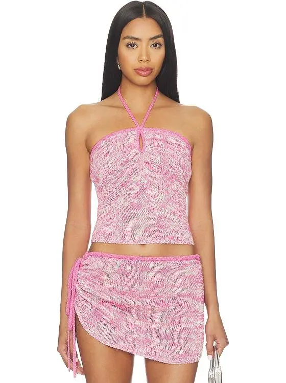 ASTA RESORT Olivia Halter Top - Hydrangea Pink Sequin