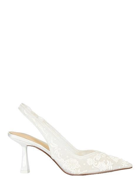 Steve Madden X Betsey Johnson Nikki Embellished Pointed Toe Slingback Pumps - Ivory