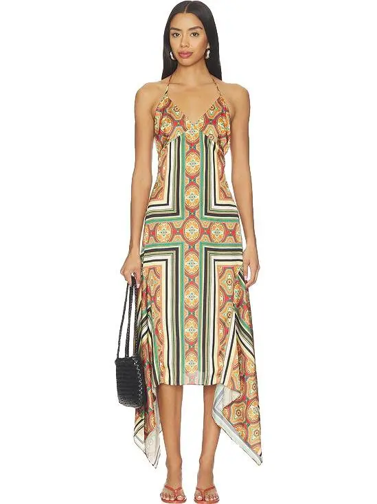 Misa Sheila Midi Dress - Orange