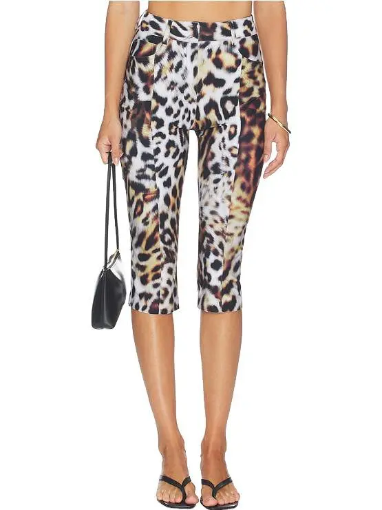 Norma Kamali Pedal Pusher Jean Animal Print - Multi