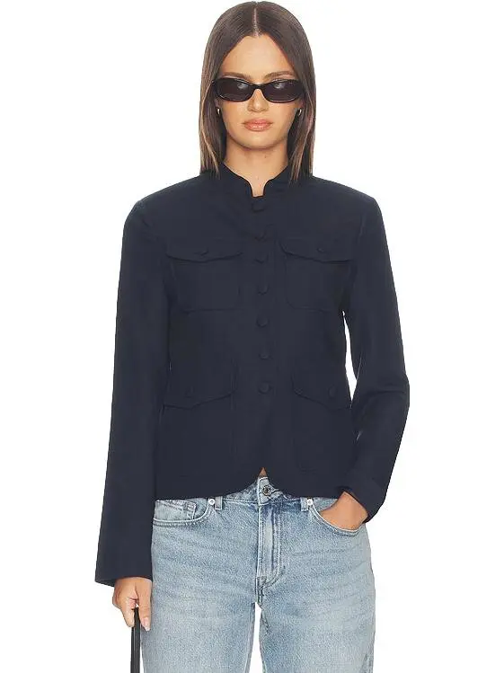 Rag & Bone Mercer Linen Blazer - Navy