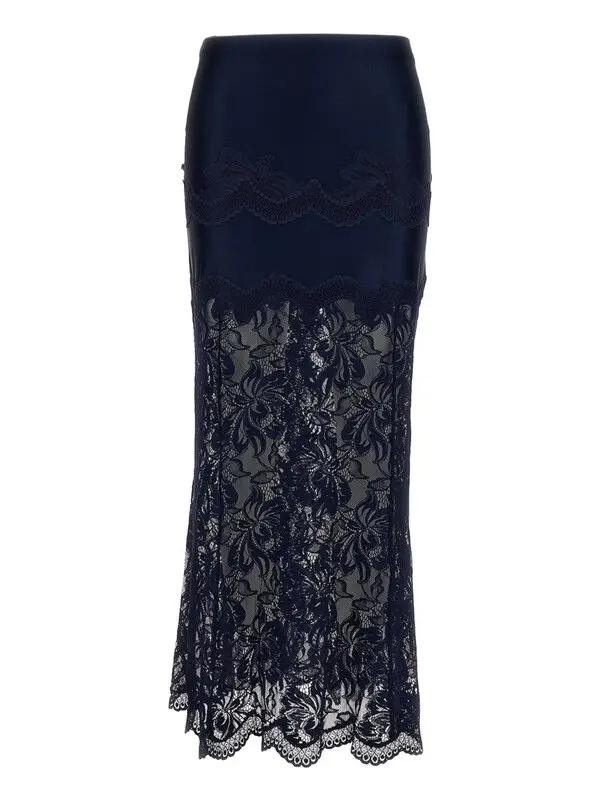 Rabanne Lace Midi Skirt - Blu