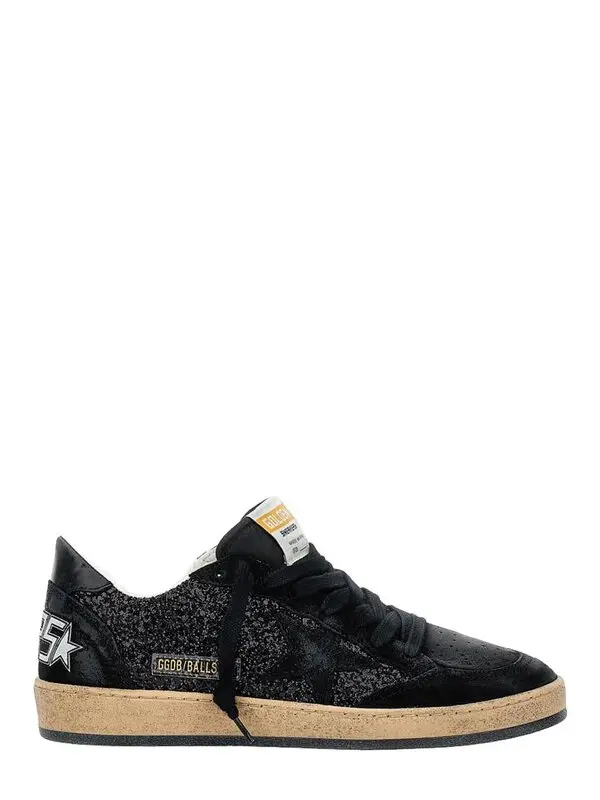 GOLDEN GOOSE Ballstar Sneakers With Glitter Upper - Nero