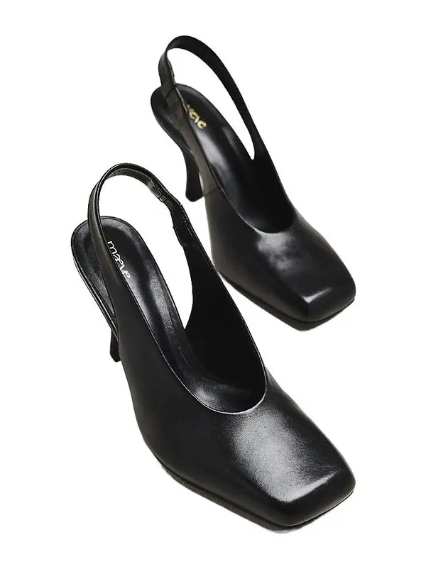 Maeve Square-toe Slingback Pumps - Black
