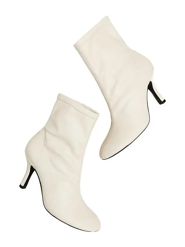 Maeve Round-toe Sock Boots - Cream
