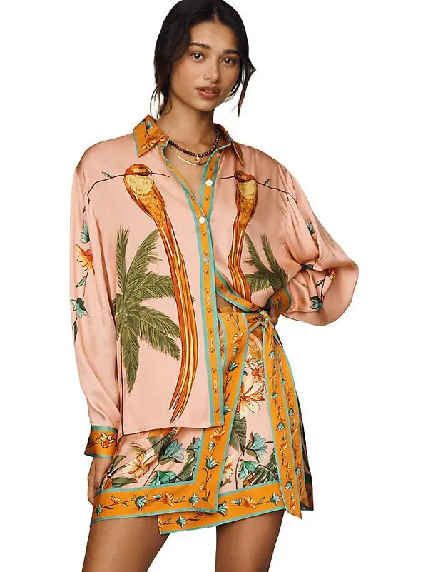 Farm Rio Birds Mini Skirt - Canto Dos Passaros