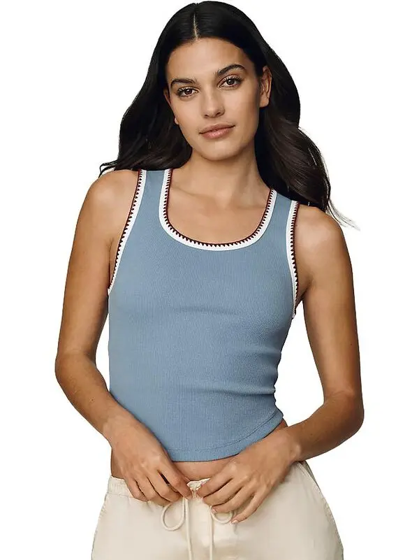 L*Space Ash Tank Top - Chambray/cream/dusty Fig