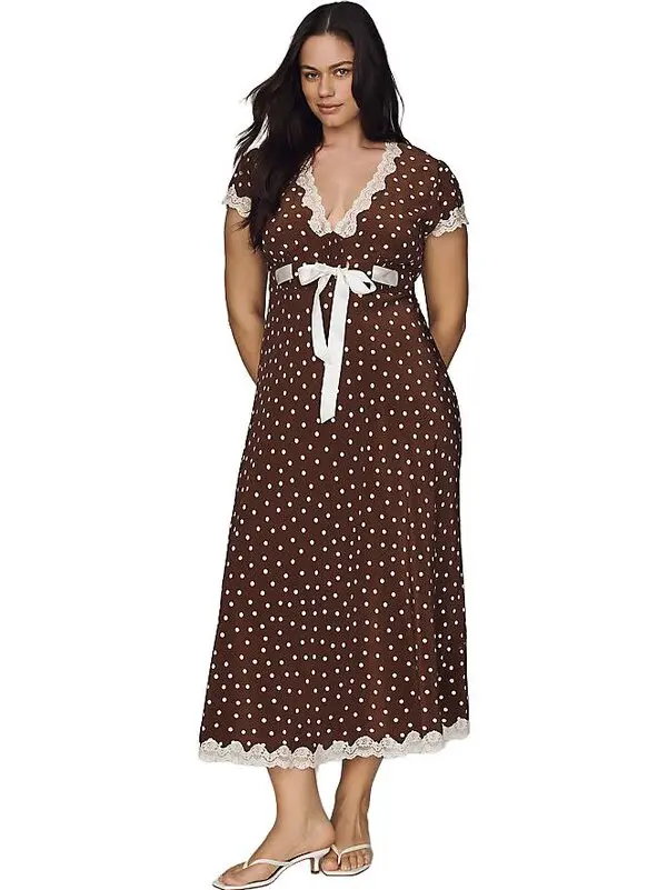 Rixo Marlice Silk Polka Dot Maxi Dress - Layla Dot Brown
