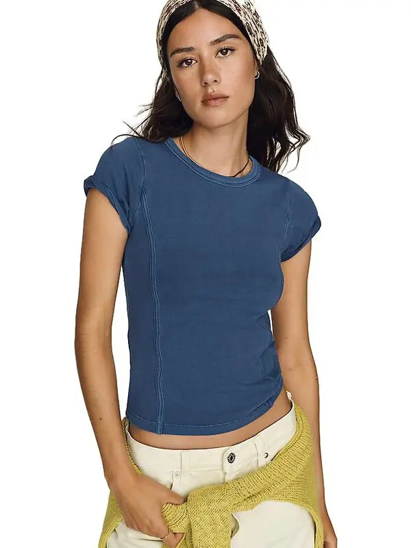 PILCRO Cotton Slim Sporty Tee - True Blue