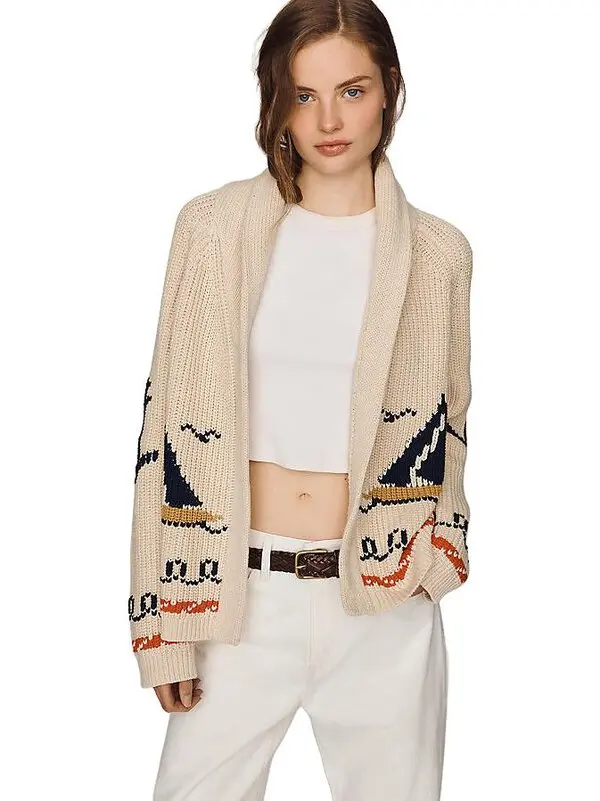 The Great. The Sailboat Cardigan Sweater By - Cream