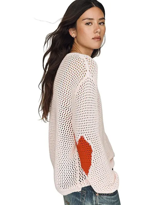 KERRI ROSENTHAL Open-stitch Pullover - Shell Pink