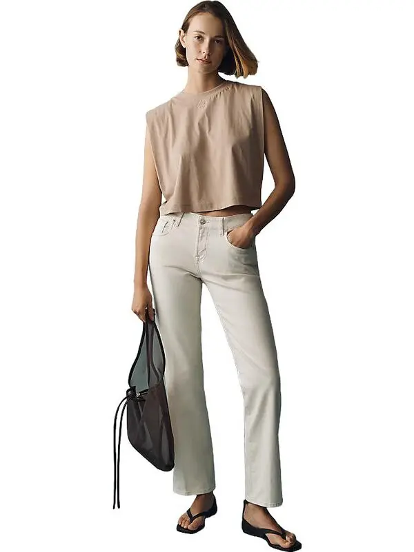 7 For All Mankind Callie Low-rise Straight-leg Jeans - White