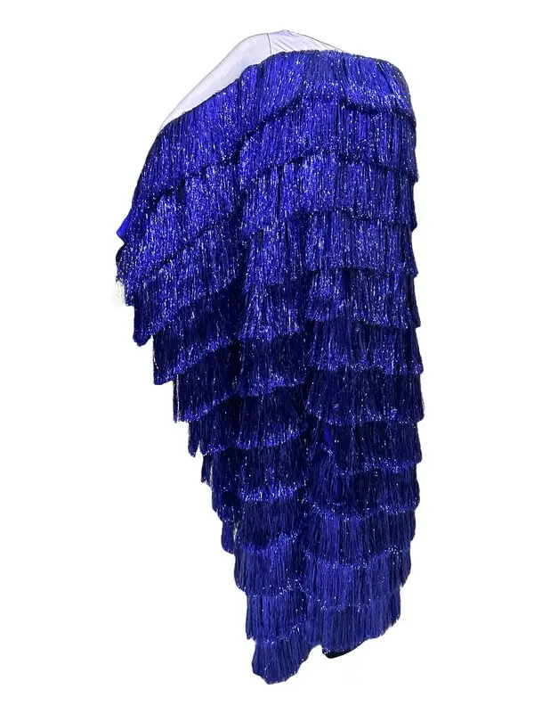 JULIA CLANCEY Electric Luxe Lady Frou Kaftan With Tinsel Embellishment - Blue