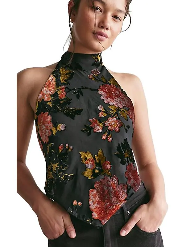 Anna Sui Burnout Halter Top - Russet
