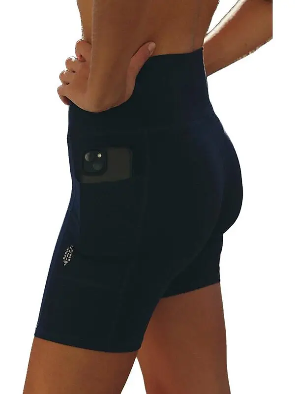 Free People High-rise Pocket 7" Biker Shorts - Midnight Navy