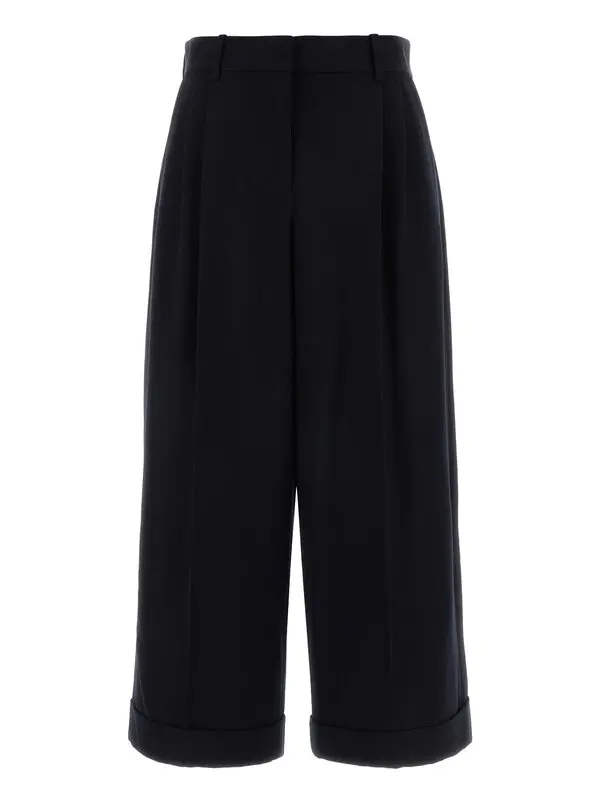 THE ROW Midnight Wool Cropped Pants - Blue