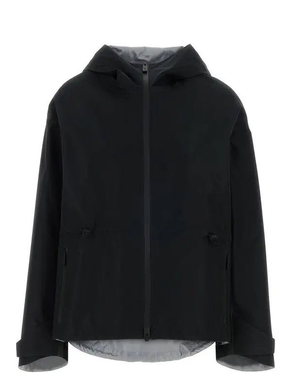 Herno Polyester Windbreaker With Hood - Black