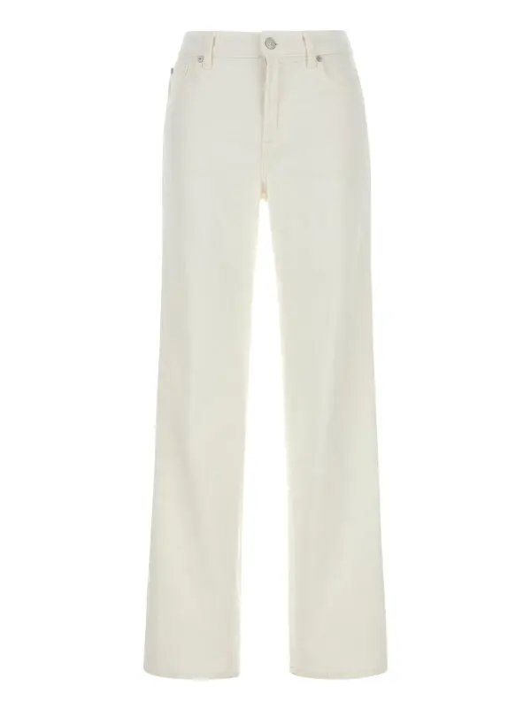 Seven For All Mankind Stretch Denim Stovepipe Jeans - White