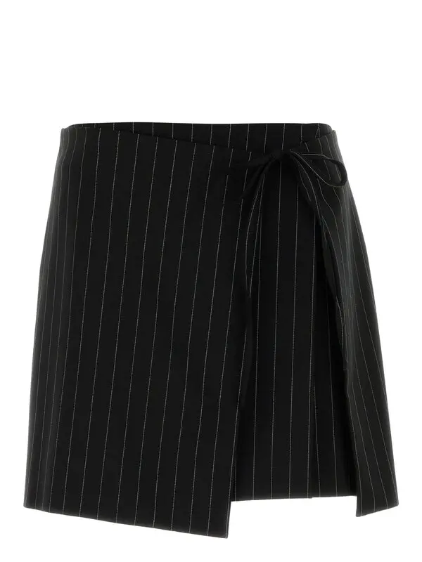 Sportmax Embroidered Stretch Wool Blend Mini Skirt - White