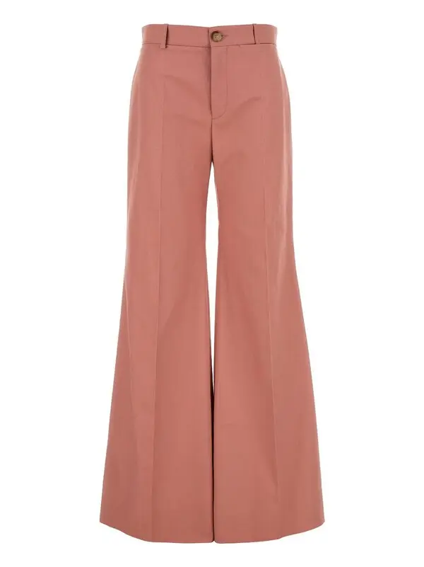 Chloé Cotton Palazzo Pants - Pink