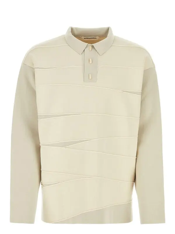 NAMACHEKO Sand Viscose Blend Syl Bandage Polo Shirt - Light Brown