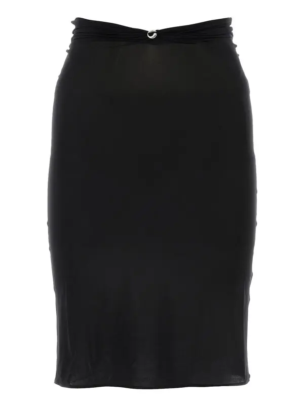 Coperni Stretch Nylon Skirt With Logo Detail - Black