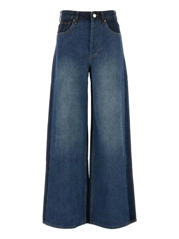 Camilla And Marc Two-tone Wide-leg Jeans - White