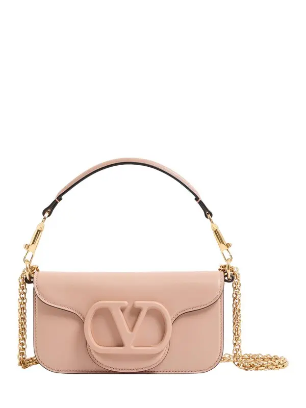 Valentino Garavani Small Leather Locò Shoulder Bag - Nude